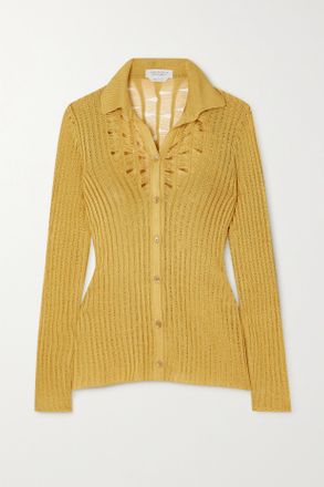 Gabriela Hearst Aera Oberteil Aus Seide In Rippstrick - Gold