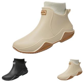 Generic Bottes de pluie &agrave; enfiler pour femme - Doublure en peluche - Bottes de pluie courtes - Chaudes et confortables - Imperm&eacute;ables - Antid&eacute;rapantes - Pour 