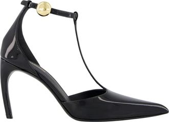 Ferragamo Escarpins vernis &agrave; bride en T - Femme - Chaussures - Noir - Taille: 39 1/2 EU