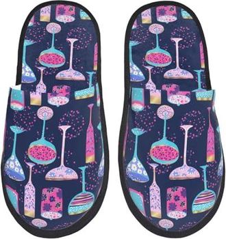 Generic Slippers Verres &Agrave; Vin Et Cocktails Doux Fourrure Pantoufles Unisexe Chaussons Maison Pour Invit&eacute; Voyage Automne L