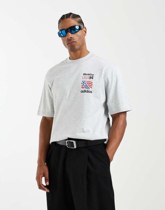 adidas adidas Performance - T-Shirt in hellem Heidegrau mit Print