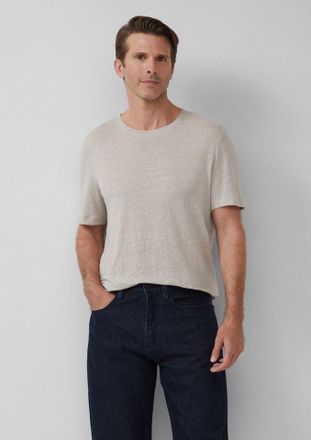 s.Oliver Kurzarmshirt T-Shirt Hochwertiges Flammgarn-Shirt aus Leinen