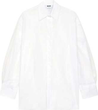 Msgm Msgm, Femme, Blouses et Chemises, Blanc, Taille: 32 FR Chemise Popeline Oversize