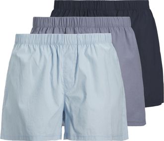 Jack & Jones Herren Jacmilano Woven Boxers 3 Pack Noos, Troposphere, xx_l (3er Pack)