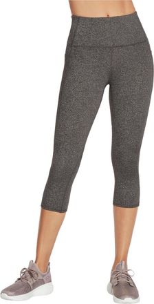 Skechers Damen Go Walk Hoher Taille, Wadenhoch Leggings, Grau meliert, S