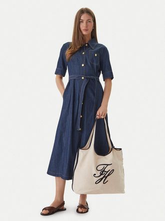 Tommy Hilfiger Handtasche Tommy Hilfiger Th Summer Tote Canvas AW0AW18398 Wei&szlig;