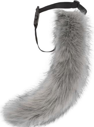 Dreshow Queue de Renard en Fausse Fourrure Cosplay Costume Fête Halloween Noël Fluffy Queue de Chat pour Adolescent Adulte