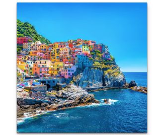 Paul Sinus Art Leinwandbilder | Bilder Leinwand 60x60cm traditionell italienische Architektur am Mittelmeer