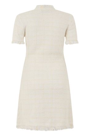 Self Portrait Tweed Short Dress - Cream