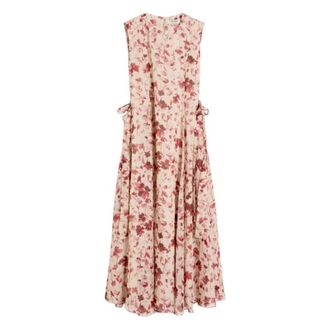 Max Mara Bedrucktes Kleid aus Ramie-Canvas - - Dresses - Damen - Rosa - S