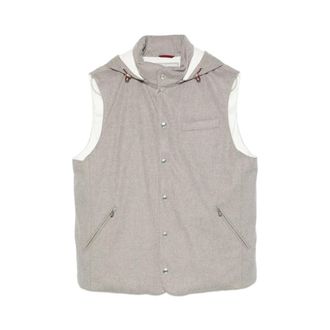 Brunello Cucinelli Kapuzenweste - - Jackets - Herren - Grau - S