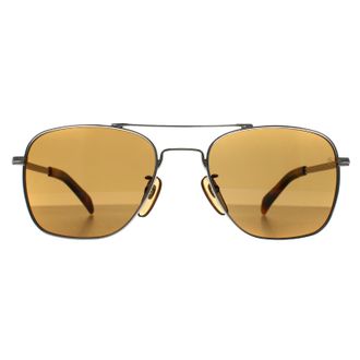 David Beckham Aviator Herren Palladium Grau Braun DB 7019/S