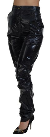 Dolce & Gabbana Womens Black Nylon High Waist Skinny Pants