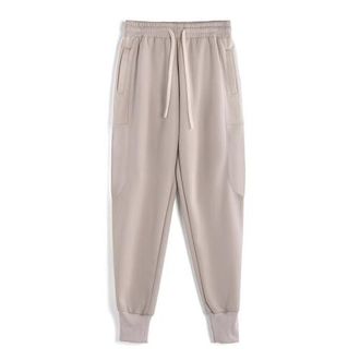 Generic Pantalons de jogging hommes &eacute;t&eacute; fines broderie large pantalon tang grande taille hommes neuf pantalons amples, beige, XXL