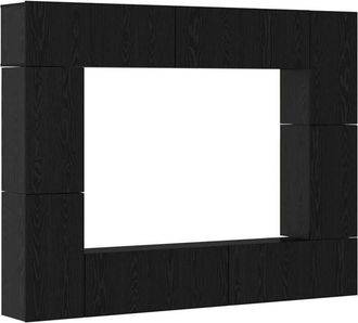 vidaXL Vidaxl - TV-Schrank-Set 8 pcs Schwarze Eiche 80 x 30 x 30 cm