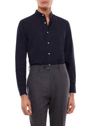 Fursac Chemise &agrave; col grand-p&egrave;re en coton gratt&eacute; - Taille XL - Homme