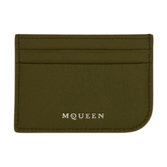 Alexander McQueen Leder Kartenhalter - - Accessories - Damen - Gr&uuml;n - ONE SIZE