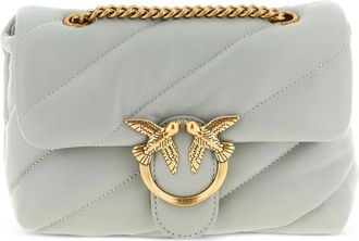 Pinko mini sac &agrave; bandouli&egrave;re matelass&eacute; love birds - Gris