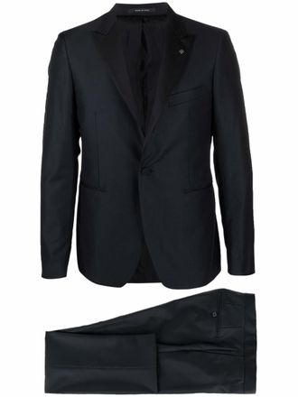Tagliatore costume en laine vierge &agrave; simple boutonnage - Noir
