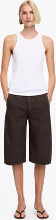 Arket Canvas-Shorts Mit Barrel-Leg -Braun