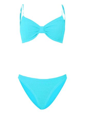 Hunza G Alicia Bikini mit Knoten - Blau