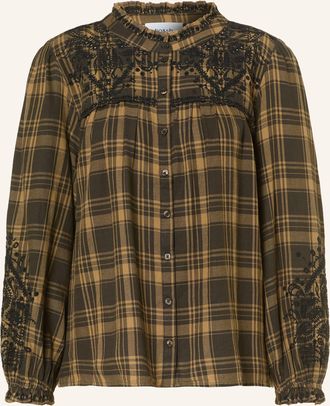 BA&SH Ba&Sh Blusenshirt Kaela Aus Flanell Mit R&uuml;schen gruen