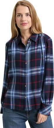 Tom Tailor 1051661 Blouse, 40421-Bleu Marine Big Check, 46 Femmes