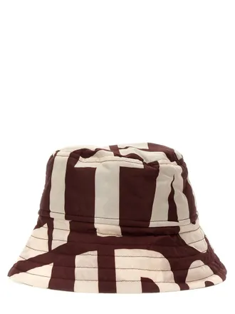 Dries Van Noten 029500_6096358 Logo-Patterned Bucket Hat - Bordeaux