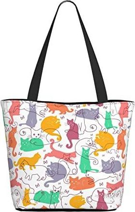 AOOEDM Sac &agrave; provisions pour femme motif chat 33 x 28 x 19 cm. Le cadeau parfait pour la Saint-Valentin. Cest de la Saint-Valentin pour maman, fille, &eacute;pouse,