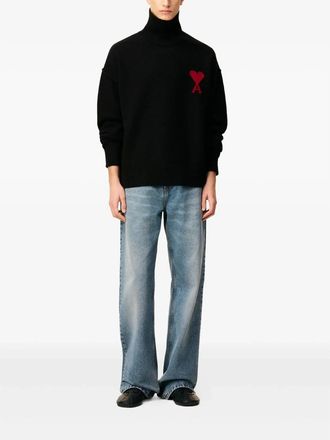 Ami Ami De Coeur Funnel-neck Wool Sweater