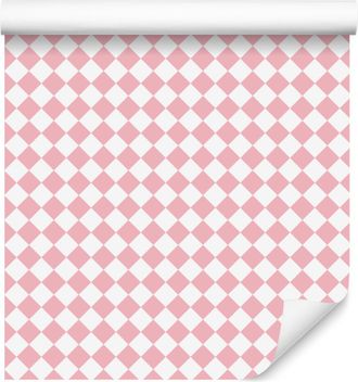 OEM Carta Da Parati Con Motivo A Rombi Geometrici, Corallo E Bianco, Per Soggiorno E Camera Da Letto, 50x1000 Cm