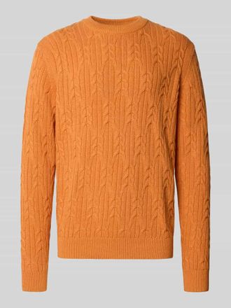 Fynch-Hatton Strickpullover aus Baumwoll-Woll-Mix mit Zopfmuster
