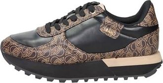 Liu Jo Baskets pour femme BF5057EX317 Cuir Chaussures d&eacute;contract&eacute;es, marron, 36 EU