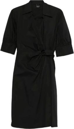 Pinko Pinko, Femme, Robes, Noir, Taille: 40 FR Robe portefeuille en coton &agrave;