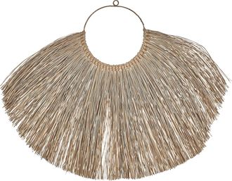 Beliani Wanddekoration Wasserhyazinthe nat&uuml;rlich 100x70 cm Wedelform Boho-Stil Hatinh