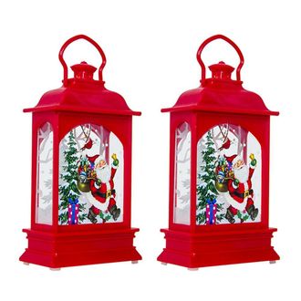 OSALADI Osaladi Handlaterne Rot 7x4x14cm Led Windlicht Deko Windlicht F&uuml;r Weihnachten Und Party 3d Effekt Tischlaterne