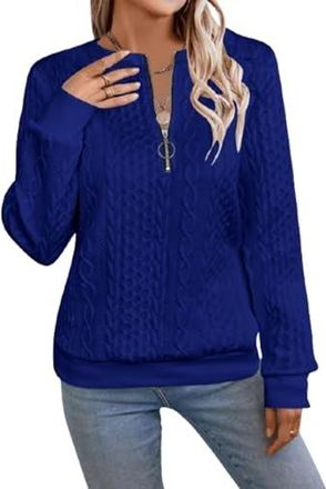 Generic Sweat-shirt &agrave; fermeture &eacute;clair &eacute;l&eacute;gant imprim&eacute; serpent pour femme, bleu, XXL