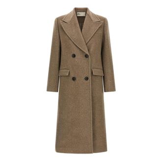 Tory Burch Doppelreihiger Wollmantel - - Coats - Damen - Beige - S