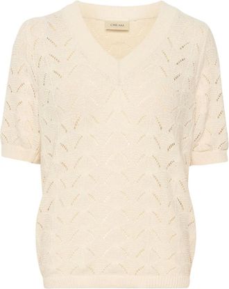 Cream Femme, Pulls, Beige, Taille: 38 FR Tricot &agrave; col en V