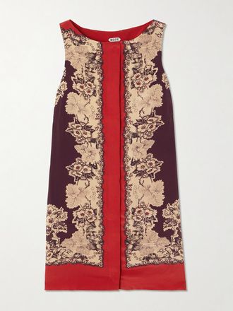 Bode Mini-robe En Soie Imprim&eacute;e Storybook - Rouge