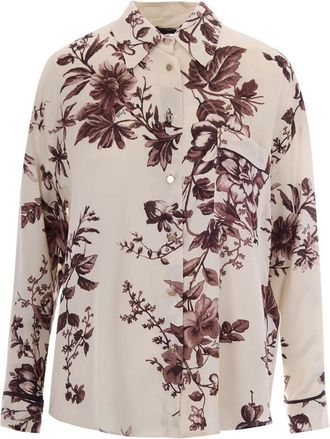 Liu Jo Femme, Blouses et Chemises, Multicolore, Taille: 38 FR Chemise en satin imprim&eacute;