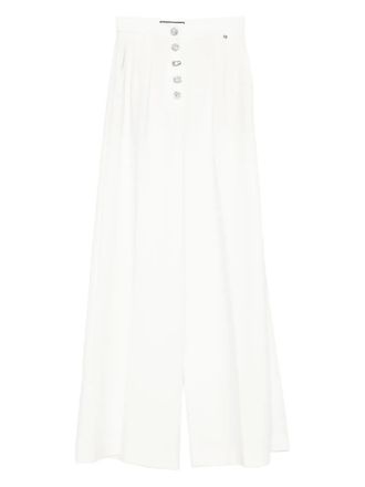 Nissa Verzierte Hose mit Faltendetails - Weiß