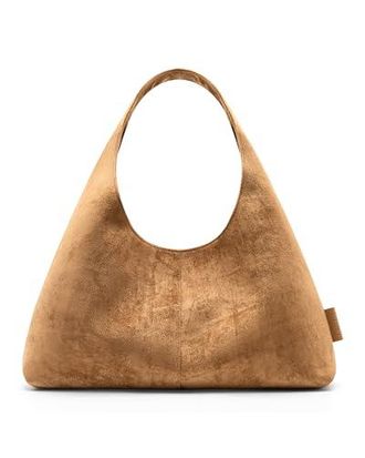 Expatri&eacute; Sac &agrave; &Eacute;paule Femmes Marron - Nora - Slouchy Hobo Bag en Aspect Daim - Sac &agrave; Main Taille Moyenne pour Travail, Universit&eacute;, Quotidien - Cuir V&eacute;g&eacute;talien