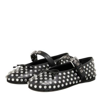 Miu Miu Loafer - Crystal Embellished Ballet Flats - Gr. 39 (EU) - in Schwarz - für Damen