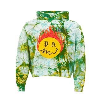 Palm Angels Bunte Baumwoll-Kapuzenpullover mit Smiley - - Sweatshirts & Hoodies - Herren - Mehrfarbig - XS