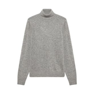 Brooks Brothers Homme, Pulls, Gris, Taille: L Pull à Col Roulé Mélange Laine Cachemire Gris Clair