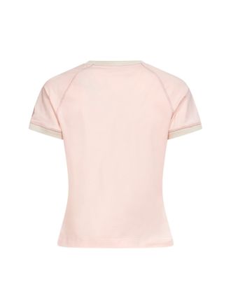 Moncler Womens T-Shirt Light Pink Cotton T-Shirts & Jerseys