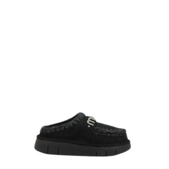 Mou Femme, Chaussures, Noir, Taille: 37 EU Sabot noir pour femme avec logo en m&eacute;tal