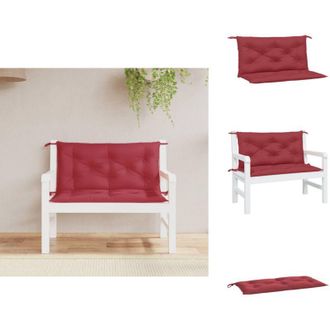 vidaXL Gartenbank-Auflagen 2 Stk. Weinrot 100x50x7 cm Oxford-Gewebe - Sitzkissen - Gartenkissen - Outdoorkissen - Balkonkissen - Terrasse