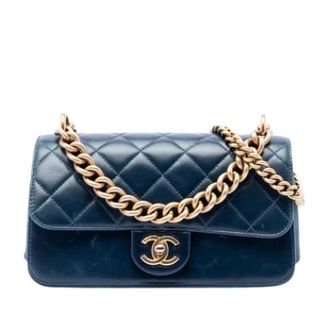 Chanel Sac bandouli&egrave;re matelass&eacute; doccasion - Femme - Pre-owned - Bleu - Taille: ONE Size